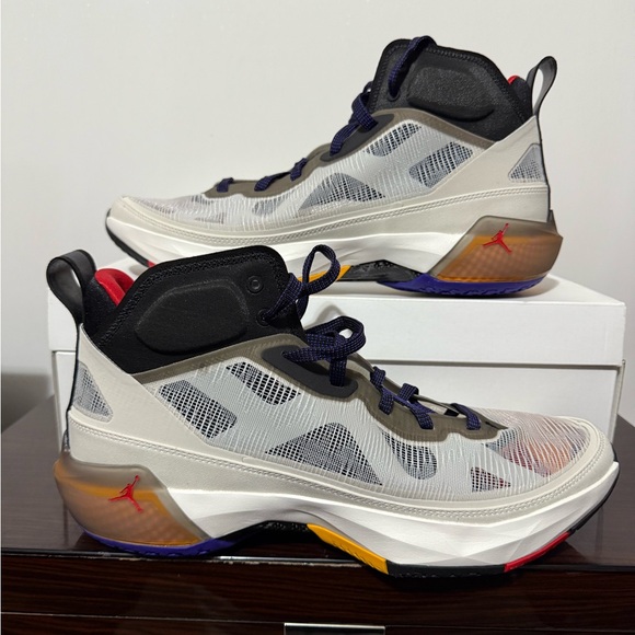 Jordan | Shoes | Nike Air Jordan Xxxvii 37 Light Bone Blue Red ...